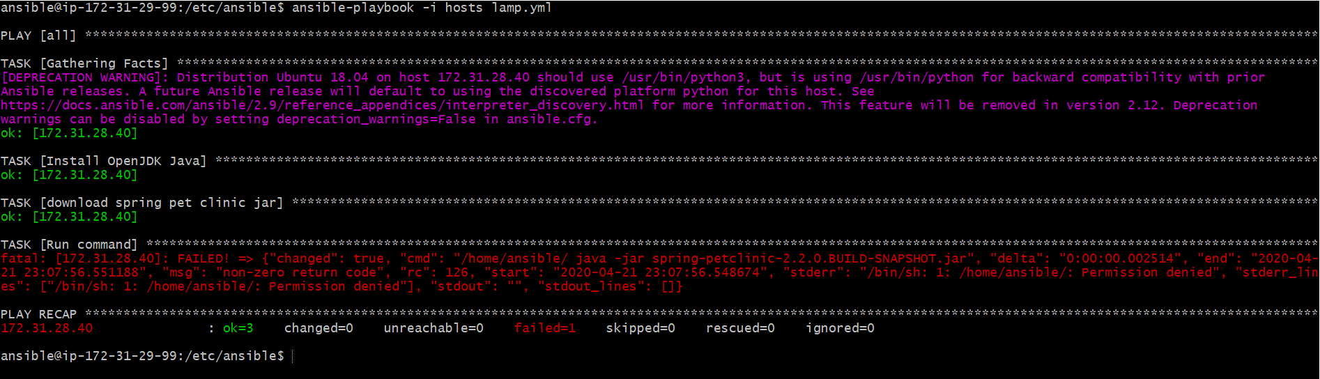 error while trying to execute java command in playbook · Issue #831 · QT-DevOps/DevOpsIssues ...