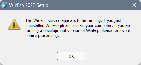 WinFsp 2022 refuses to install (likely because Dokany 2.x is running ...