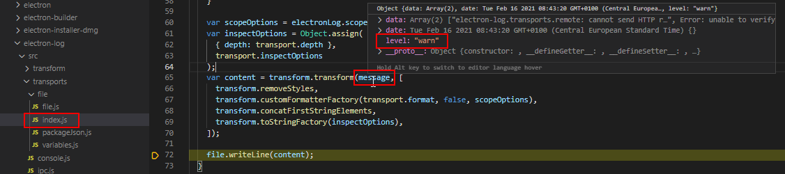 No Level For File Log When Remote Fails To Send Due To Invalid Ssl Certificate · Issue 248
