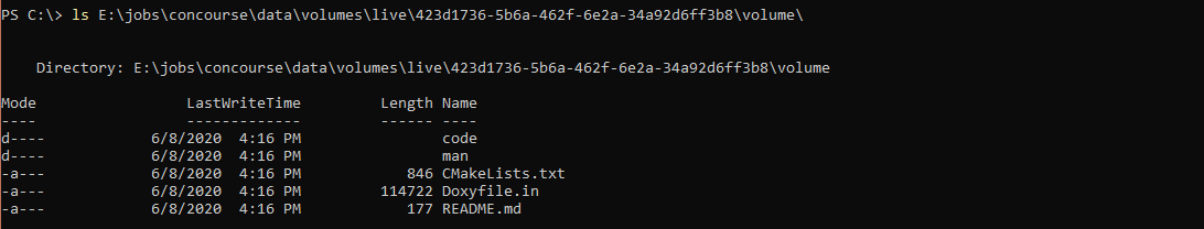 fatal: cannot chdir to 'E:/jobs/concourse/data/volumes/live/423d1736-5b6a-462f-6e2a-34a92d6ff3b8 ...