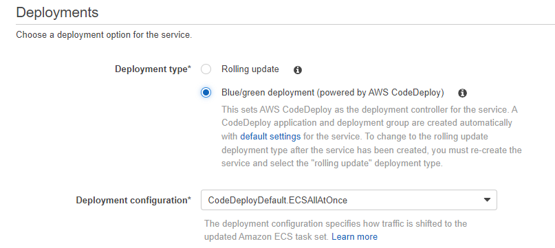 [ECS] [request]: Blue/Green deployment type doesn't available in new UI ECS services · Issue ...