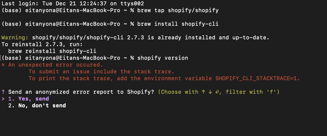 Shopify CLI activation doesn't work · Issue #1869 · Shopify/shopify-cli · GitHub
