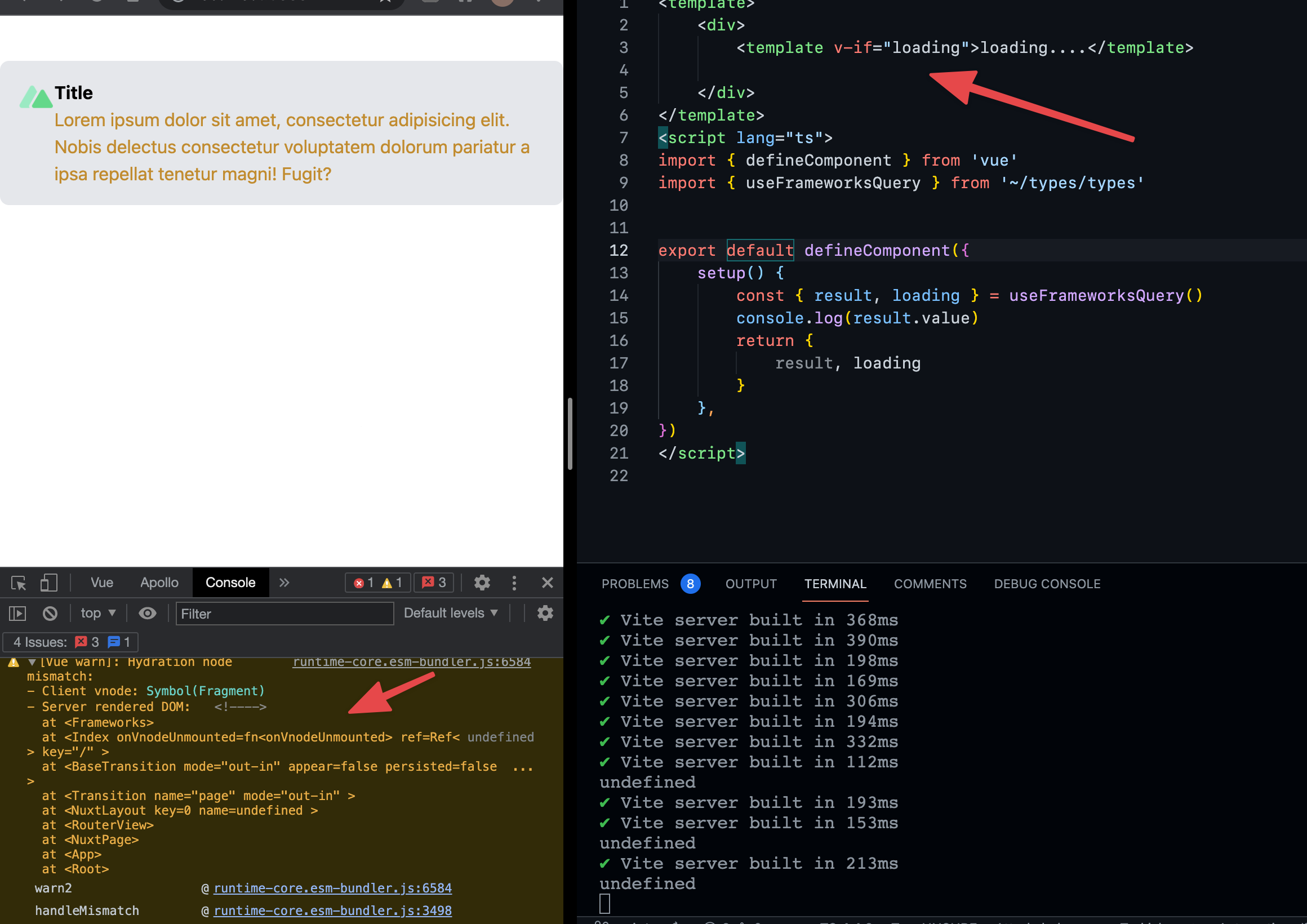 Hydration Text Content Mismatch · Issue 12750 · Nuxtnuxt · Github 