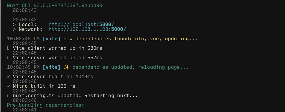 first install nuxt but vite new dependencies found: ufo, vue ... · Issue #13580 · nuxt/nuxt · GitHub