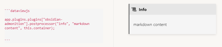 Question: is there a way to create admonitions from js, e.g. from a dataview codeblock or view ...