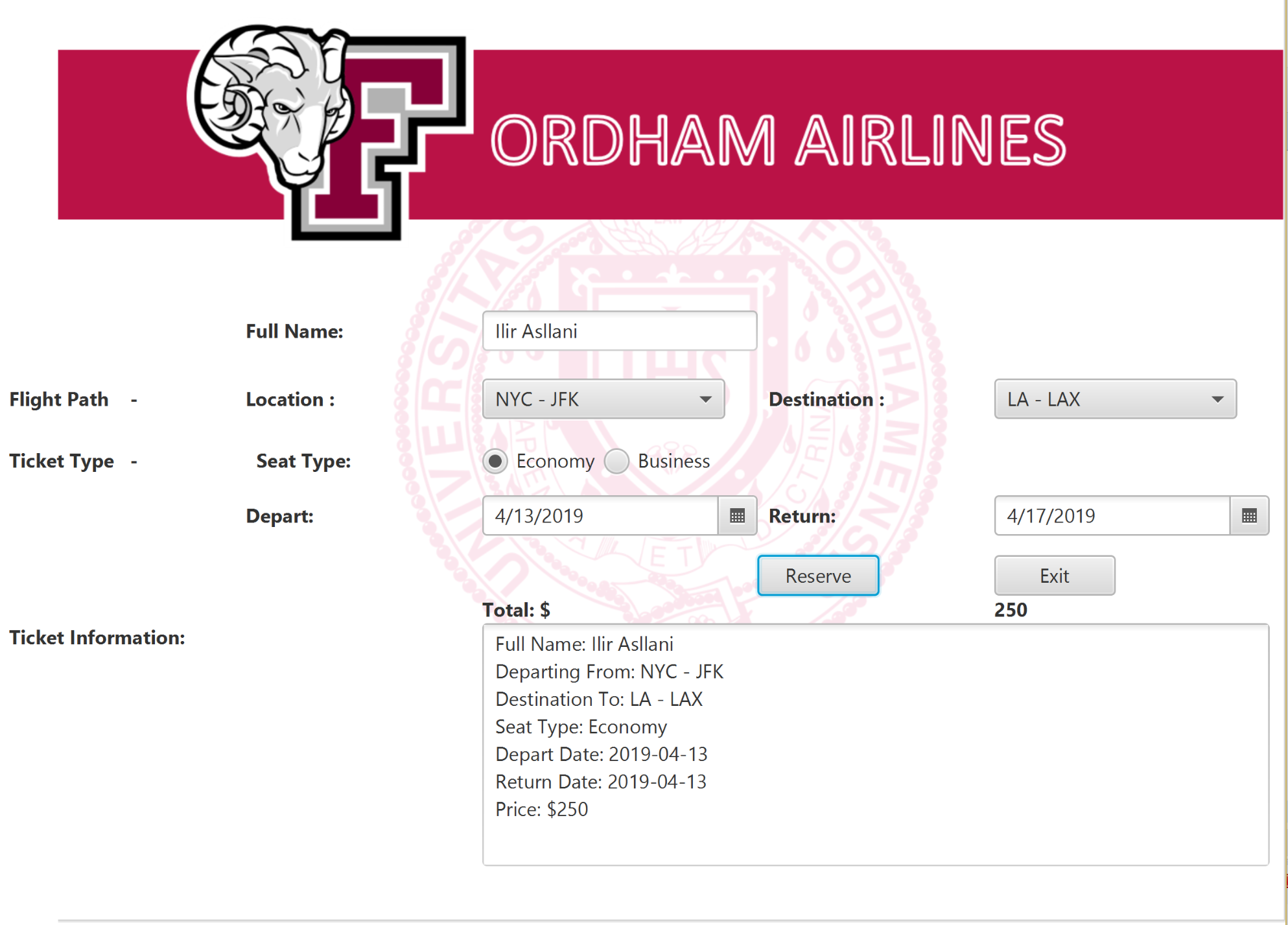 GitHub - iasllani/Fordham-Airlines: Airline App Inspired by my ...