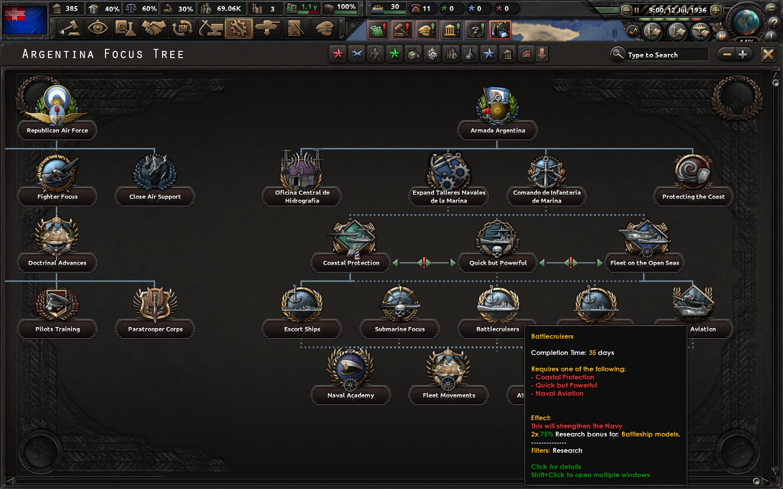 ARG- Can take Battlecruisers after completing Naval Aviation focus · Issue #22856 · Kaiserreich ...