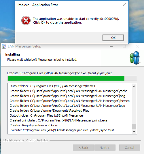 The application was unable to start correctly (0xc000007b) · Issue #15 ...