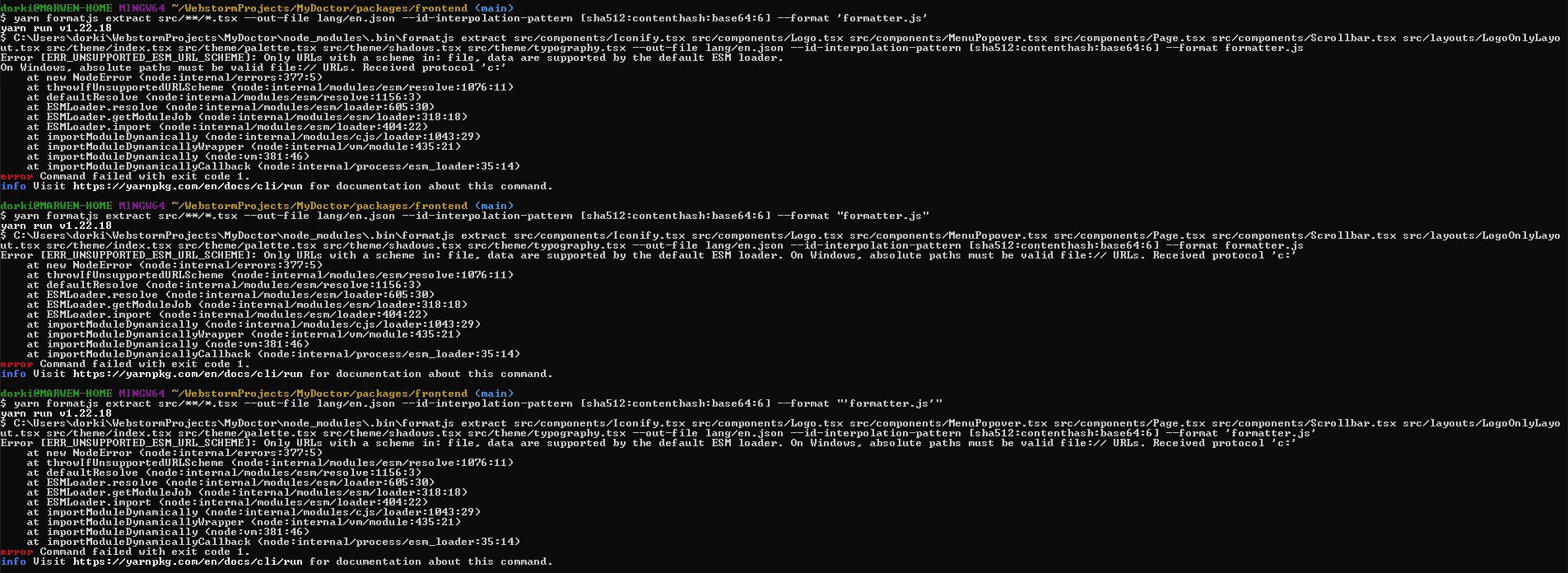 @formatjs/cli extract using custom format is throwing error · Issue #3645 · formatjs/formatjs ...