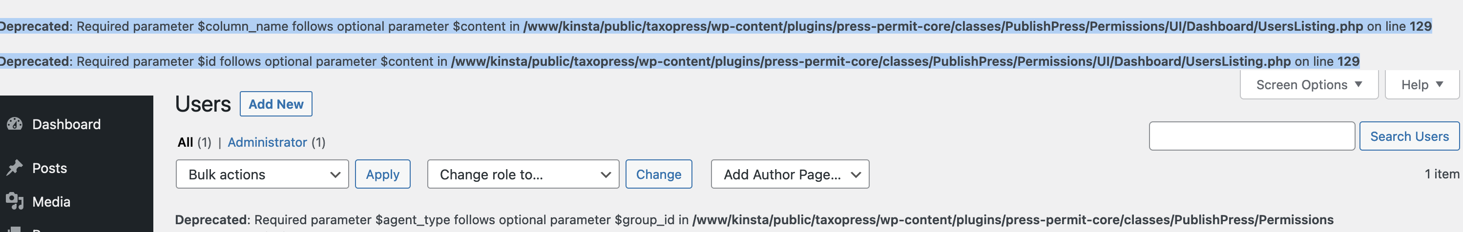 Deprecated: Required parameter $column_name · Issue #532 · publishpress/publishpress-permissions ...