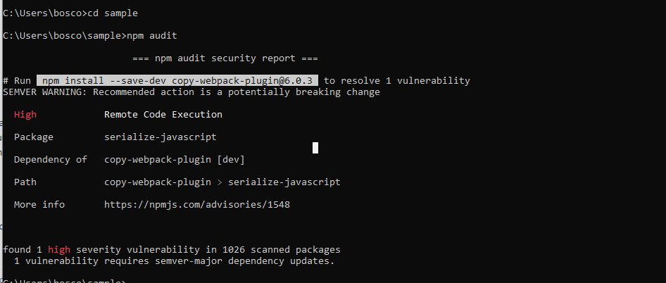 found 1 high severity vulnerability error - copy-webpack-plugin@6.0.3 · Issue #553 · OfficeDev ...