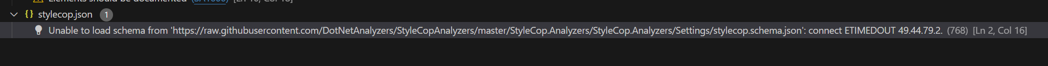 Stylecop Schema File Url Is Getting Timed Out · Issue 3727 · Dotnetanalyzers Stylecopanalyzers