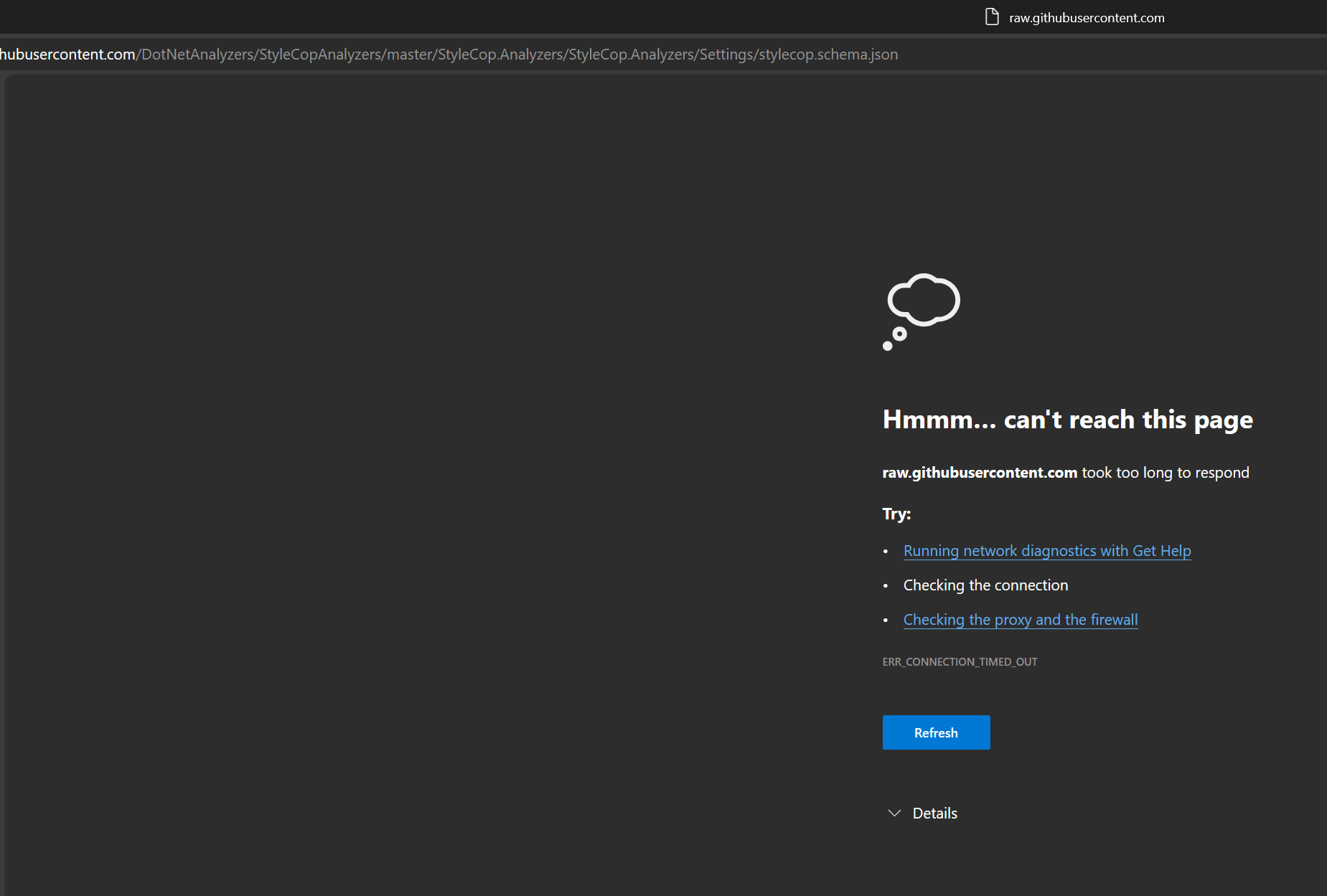 Stylecop Schema File Url Is Getting Timed Out · Issue 3727 · Dotnetanalyzers Stylecopanalyzers