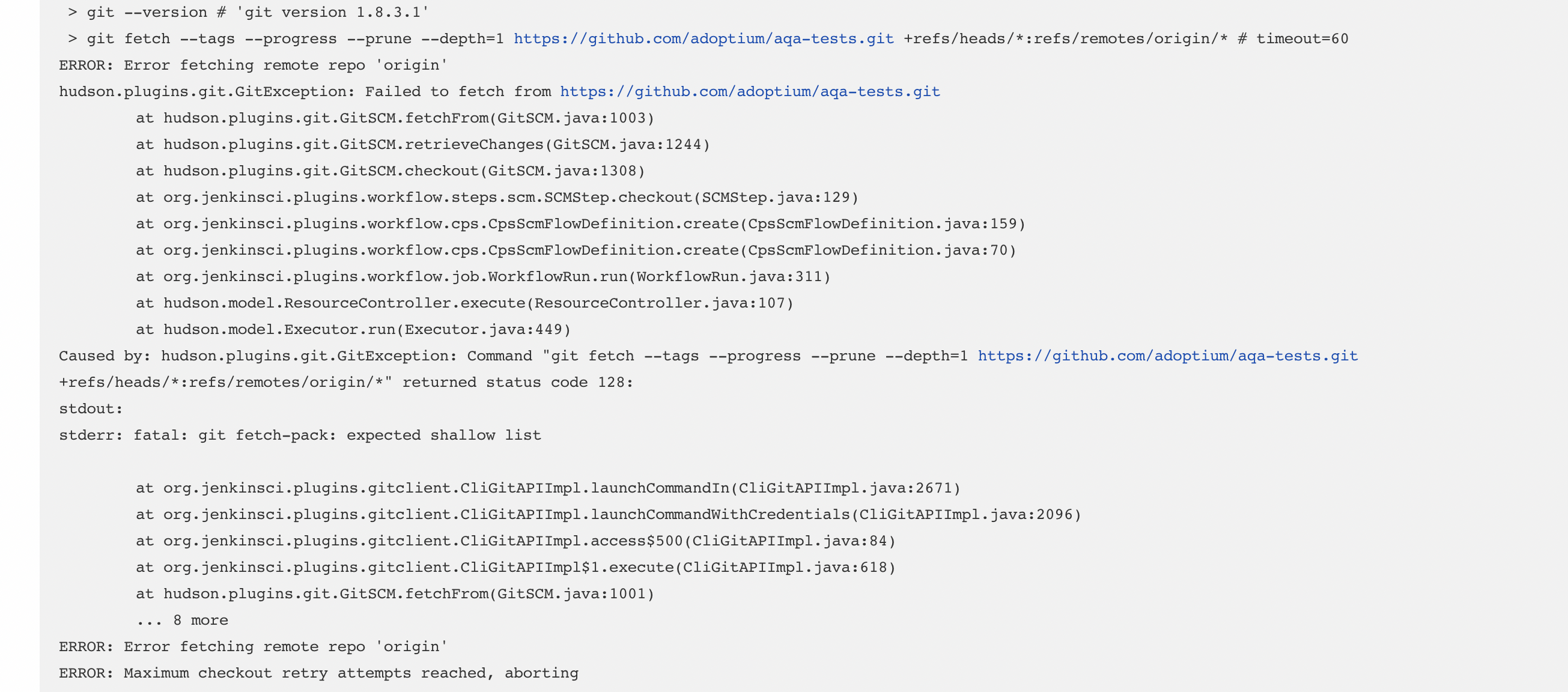 Test Jobs Always Fails To Pull Code · Issue 4075 · Adoptium Aqa Tests · Github