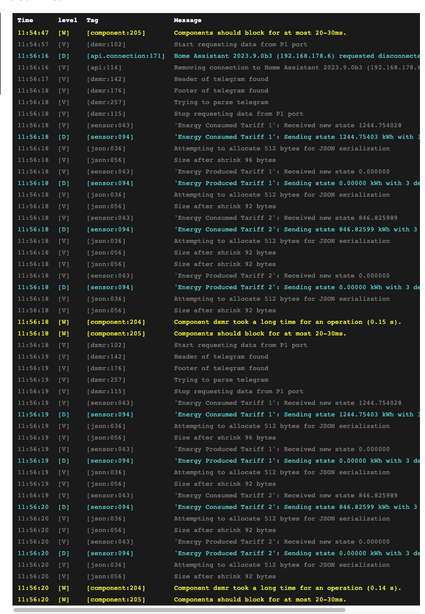 DSMR integration stops logging after connecting device to HA · Issue #4852 · esphome/issues · GitHub