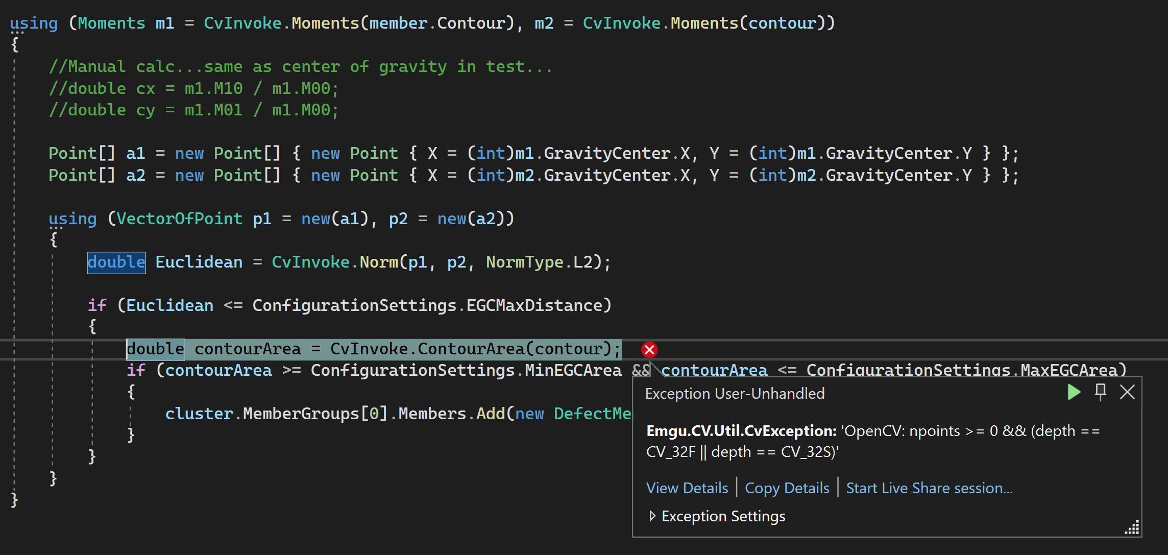 [BUG] VectorOfPoint intermittent size of 0 · Issue #752 · emgucv/emgucv ...