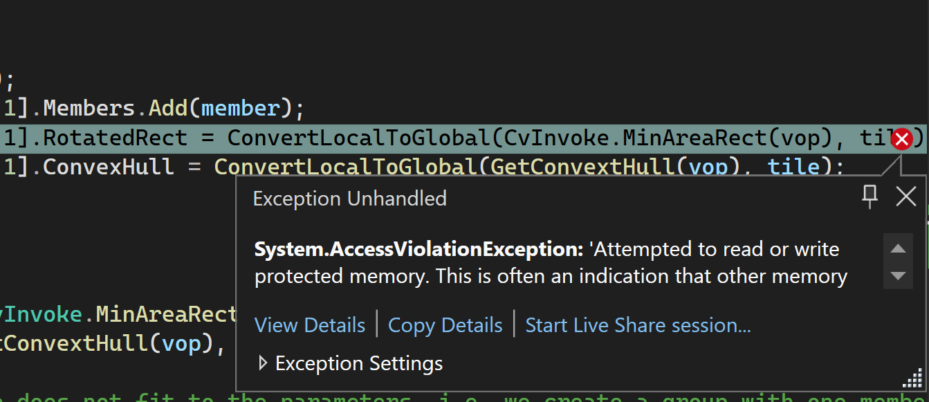 Bug Vectorofpoint Intermittent Size Of 0 · Issue 752 · Emgucvemgucv · Github 