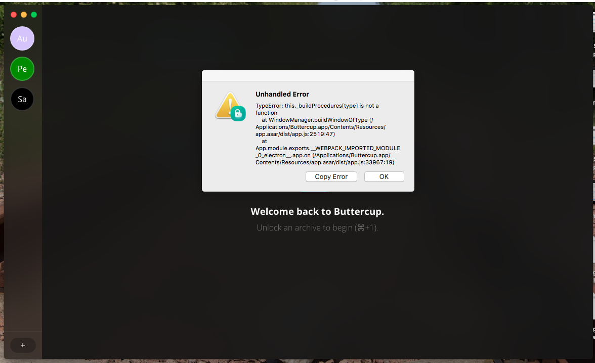 JS/Webpack error on fresh launch · Issue #390 · buttercup/buttercup-desktop · GitHub