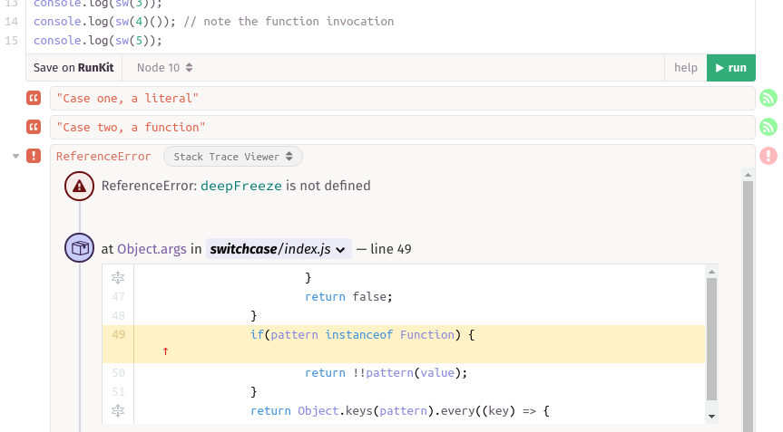 deepFreeze is not defined · Issue #4 · anywhichway/switchcase · GitHub