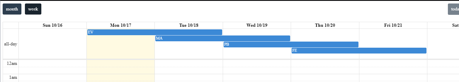 Multi-day event is partially visible when hidden by dayMaxEvents with eventOrderStrict · Issue ...
