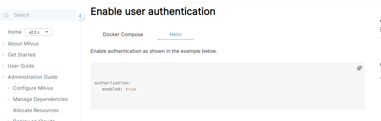 [Bug]: helm cluster setting authorization fail · Issue #21413 · milvus-io/milvus · GitHub