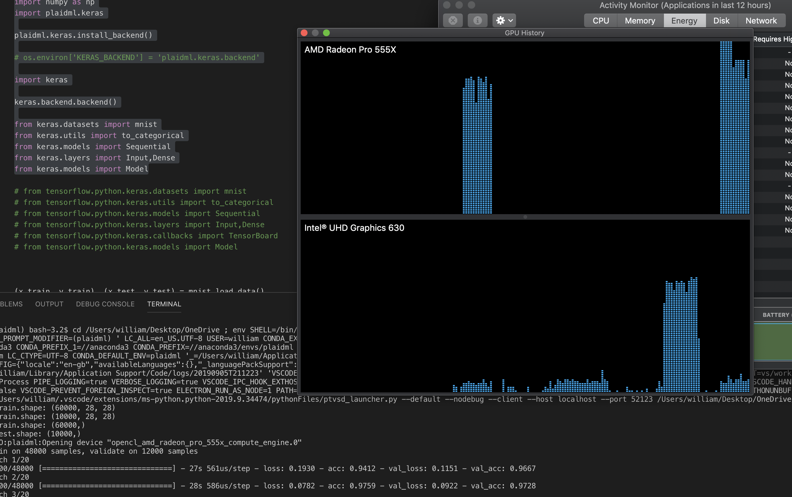 macbook pro 2018 15' runs slower when using plaidml than CPU tensorflow · Issue #467 · plaidml ...