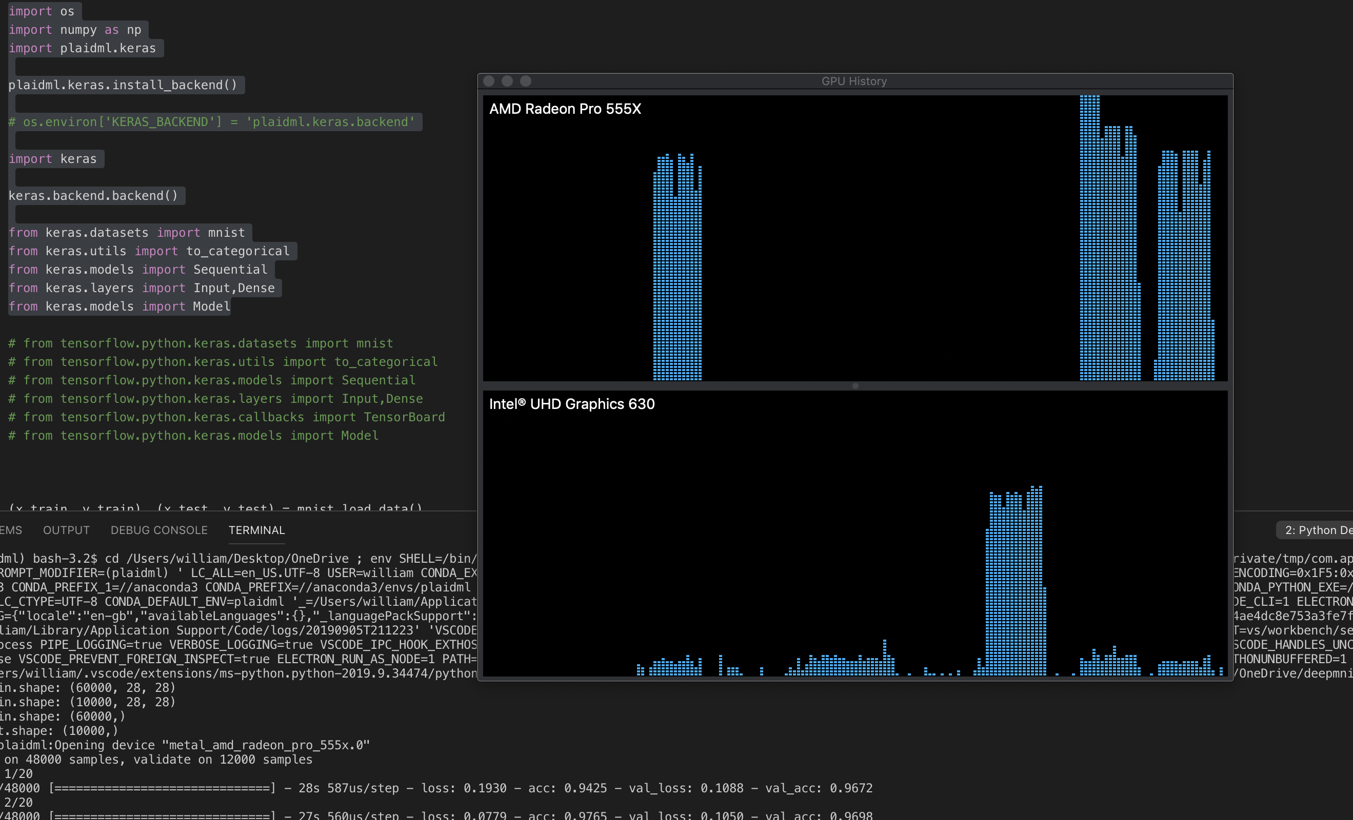 macbook pro 2018 15' runs slower when using plaidml than CPU tensorflow · Issue #467 · plaidml ...