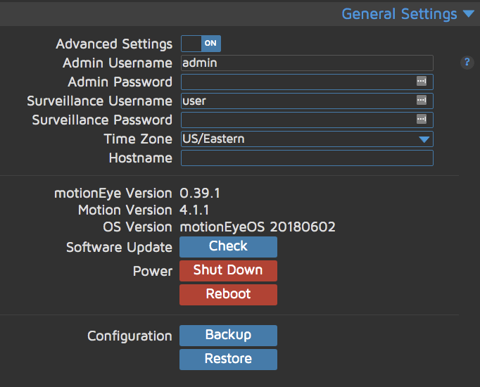 Raspberry Pi Zero W and No MMAL Camera Option · Issue #1288 · motioneye-project/motioneyeos · GitHub