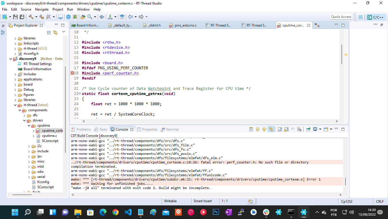 Fatal Error Perfcounterh No Such File Or Directory Compilation Terminated · Issue 6273