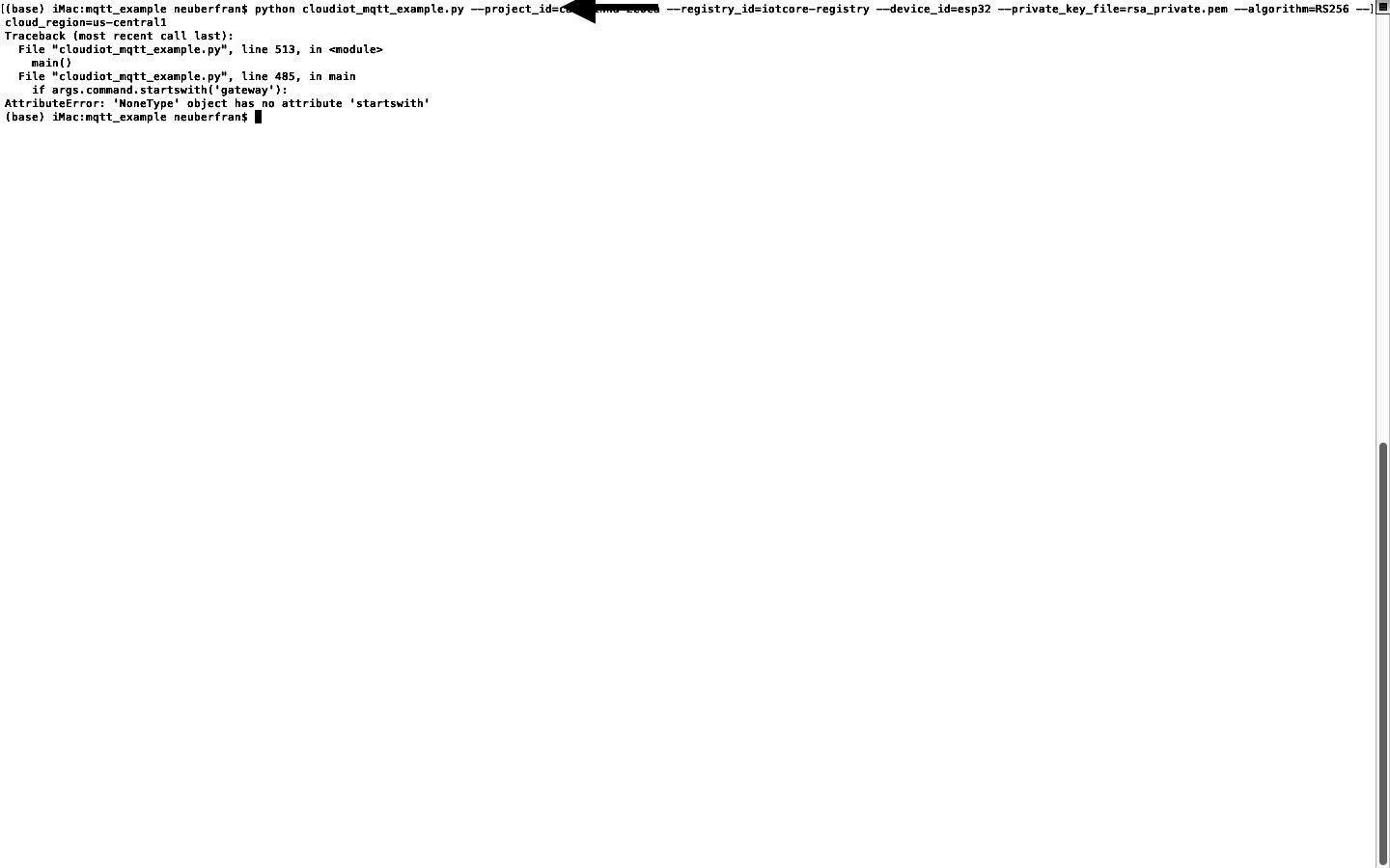 if args.command.startswith('gateway'): AttributeError: 'NoneType' object has no attribute ...