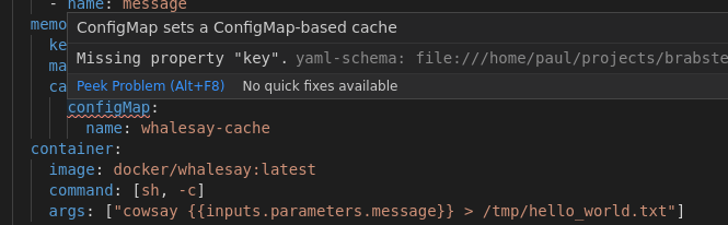 Example memoize-simple.yaml is not valid · Issue #4626 · argoproj/argo-workflows · GitHub