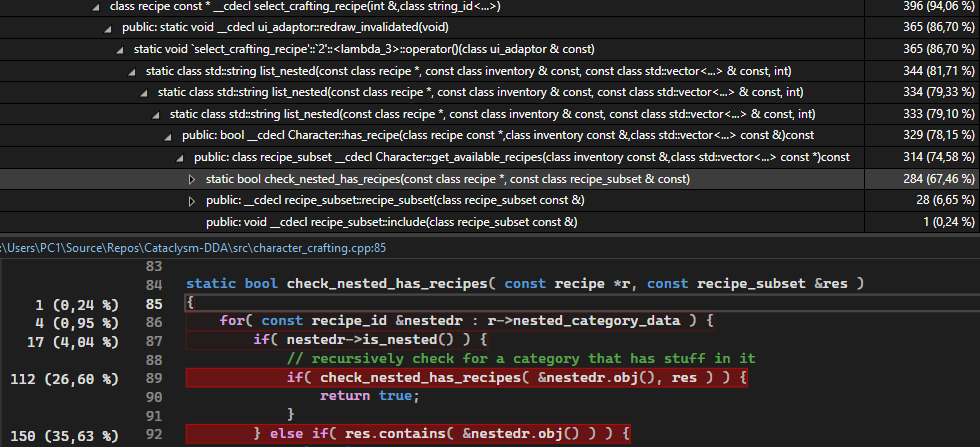 Nested recipe lag · Issue #62739 · CleverRaven/Cataclysm-DDA · GitHub