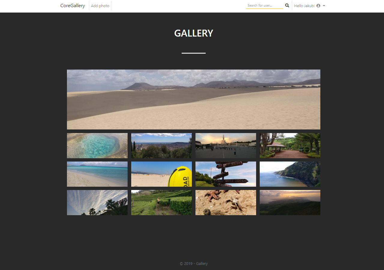 GitHub - JakubRZE/Core_Gallery: ASP.NET MVC Core 2.2 WebApp / EF Core / Dependency injection / RCL