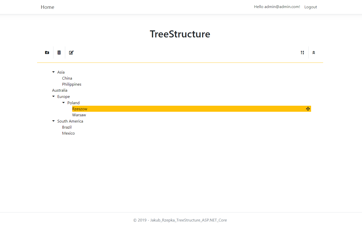 Github Jakubrzejakubrzepkatreestructurecore Aspnet Mvc Core 22 Tree Data Structure