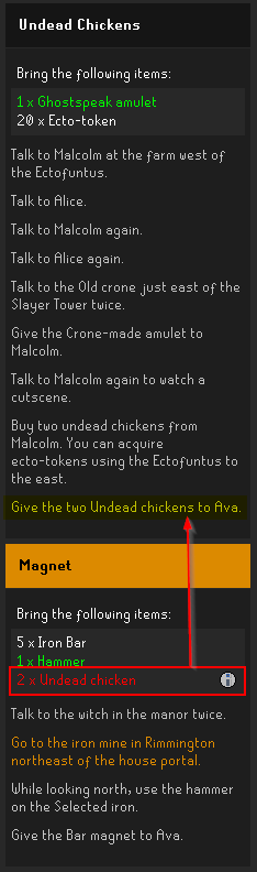 Remove 'Undead Chicken' item requirement from sub-section in Animal ...