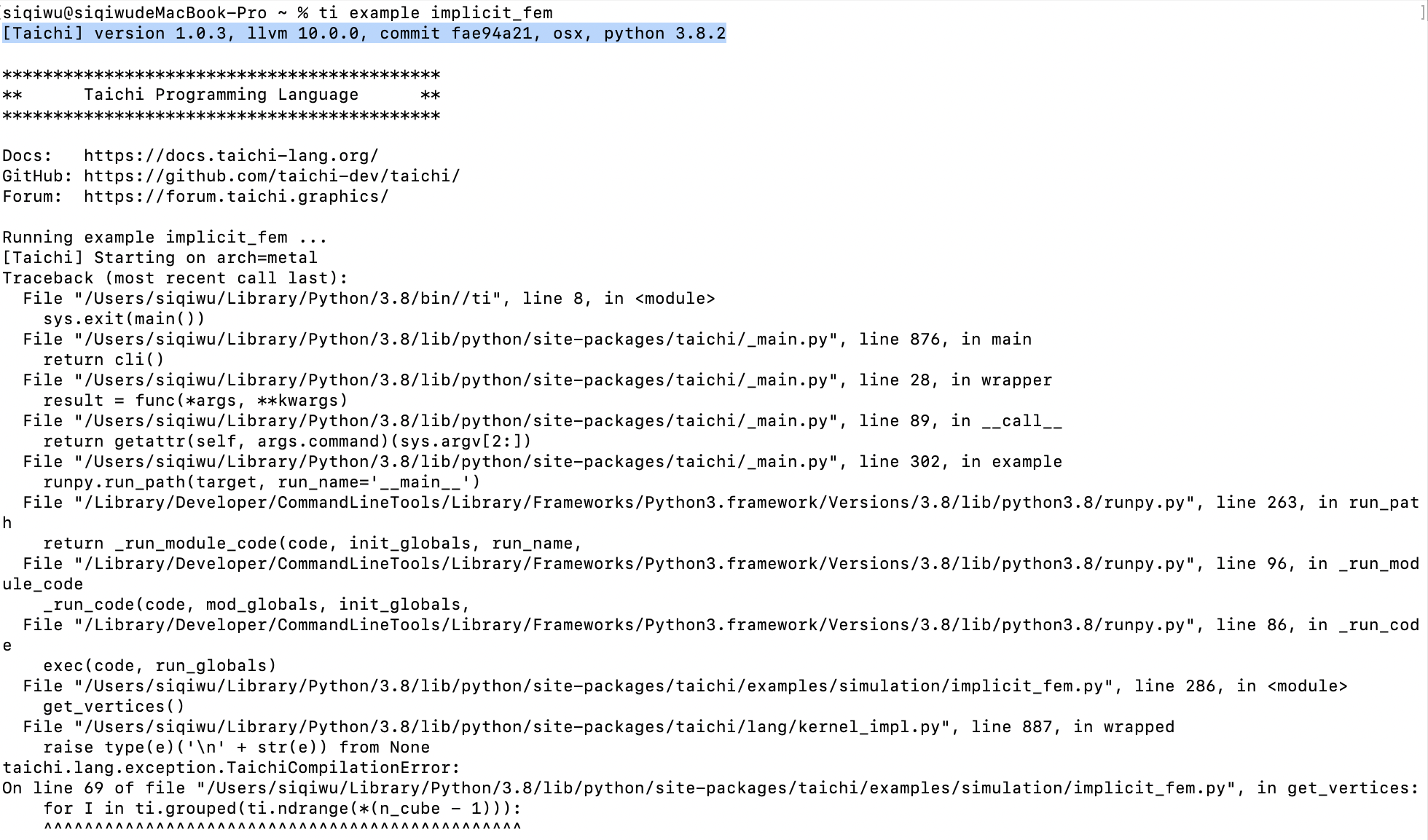 Exception: Backend Arch.metal doesn't support dynamic index · Issue #5499 · taichi-dev/taichi ...