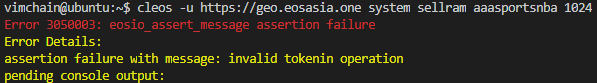 I NEED HELP!!! Why do I get an error assertion message "invalid tokenin operation" when I sell ...