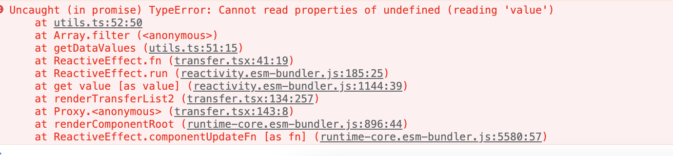 [Transfer ] 穿梭框 checked 和 value 的值不在 data 时会报错 · Issue #1404 · Tencent/tdesign-vue-next · GitHub