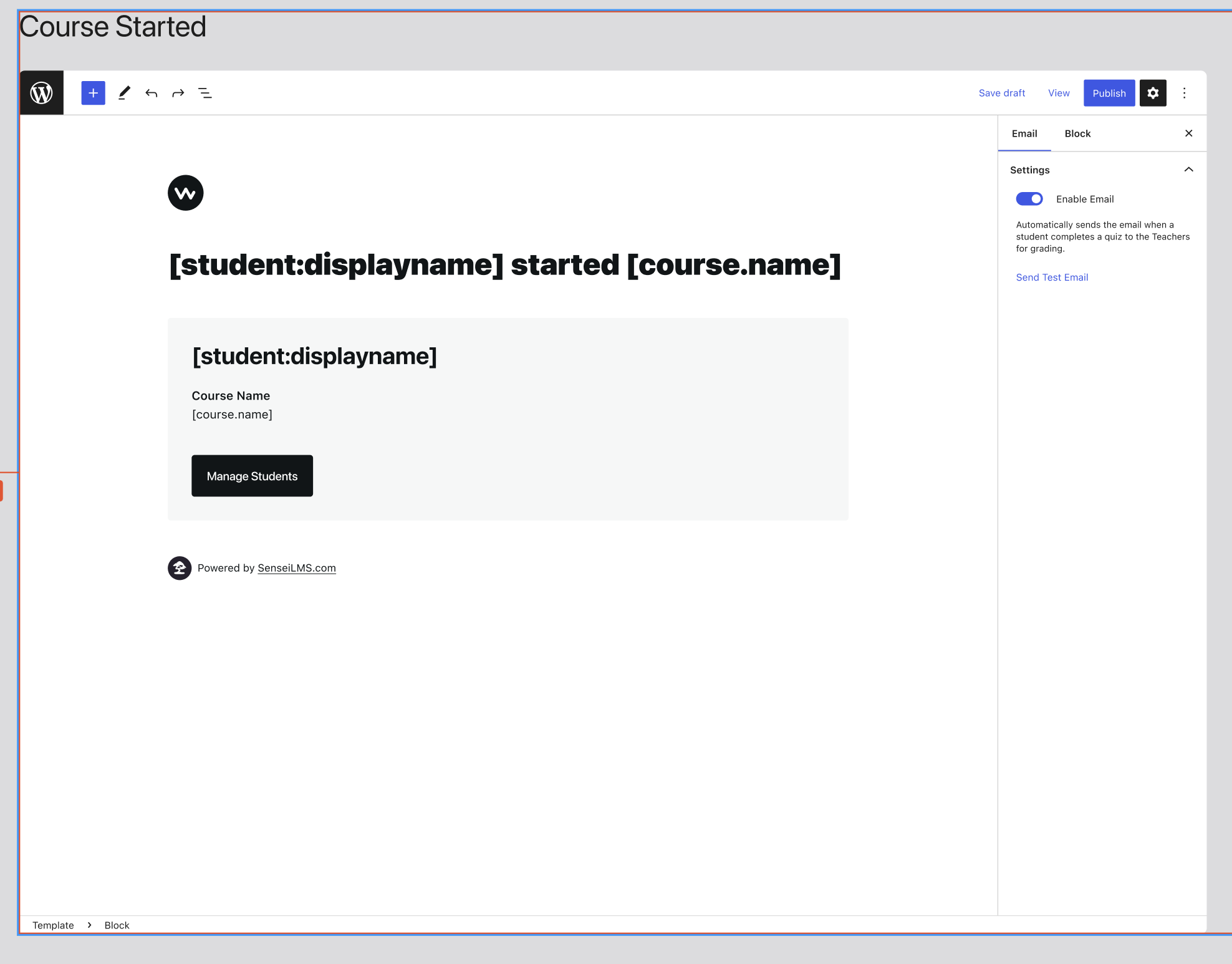 Send the teacher [Student has started a course] e-mail using the new template · Issue #6477 ...