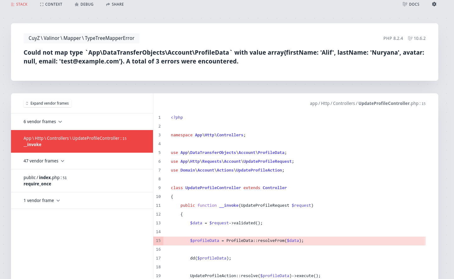 error when resolving DTO using resolveFrom() · Issue #91 · KoalaFacade/diamond-console · GitHub