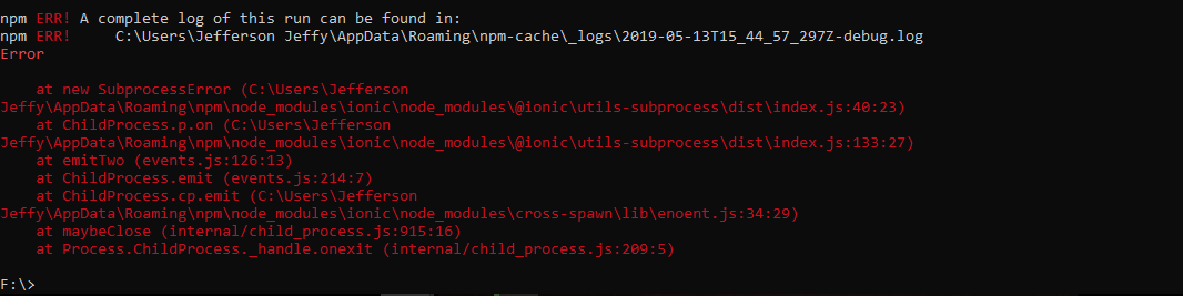 A complete log of this run can be found in: npm ERR! ~/.npm/_logs/2018-11-10T04_30_10_800Z-debug ...