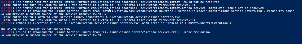 Cmdlet "Start-IcingaAgentInstallWizard" - Installation of the framework service doesn't work ...