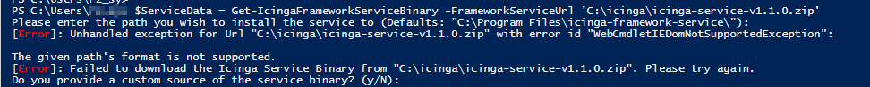 Cmdlet "Start-IcingaAgentInstallWizard" - Installation of the framework service doesn't work ...