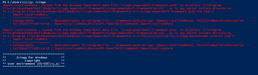 icinga -manage - Invoke-IcingaCommand catches an error: "Data at the root level is invalid ...
