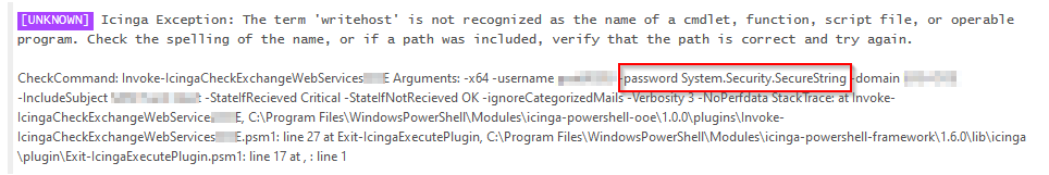 [Feature-Request] Hide password (parameter) in error output · Issue #301 · Icinga/icinga ...