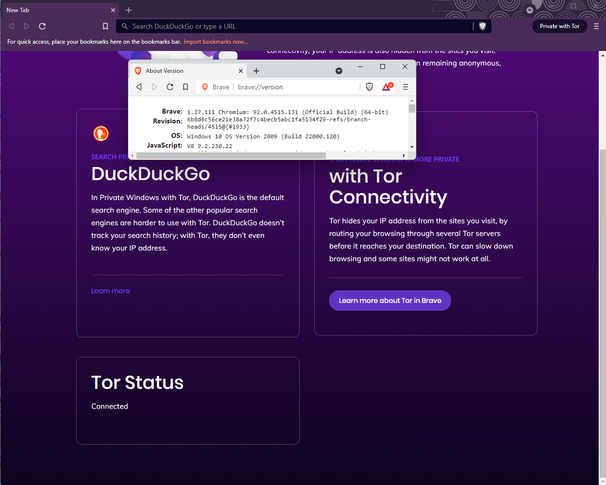 Follow up of #15949 - Tor state is `Disconnected` in New Private Window ...