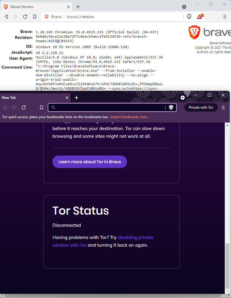 Follow up of #15949 - Tor state is `Disconnected` in New Private Window ...