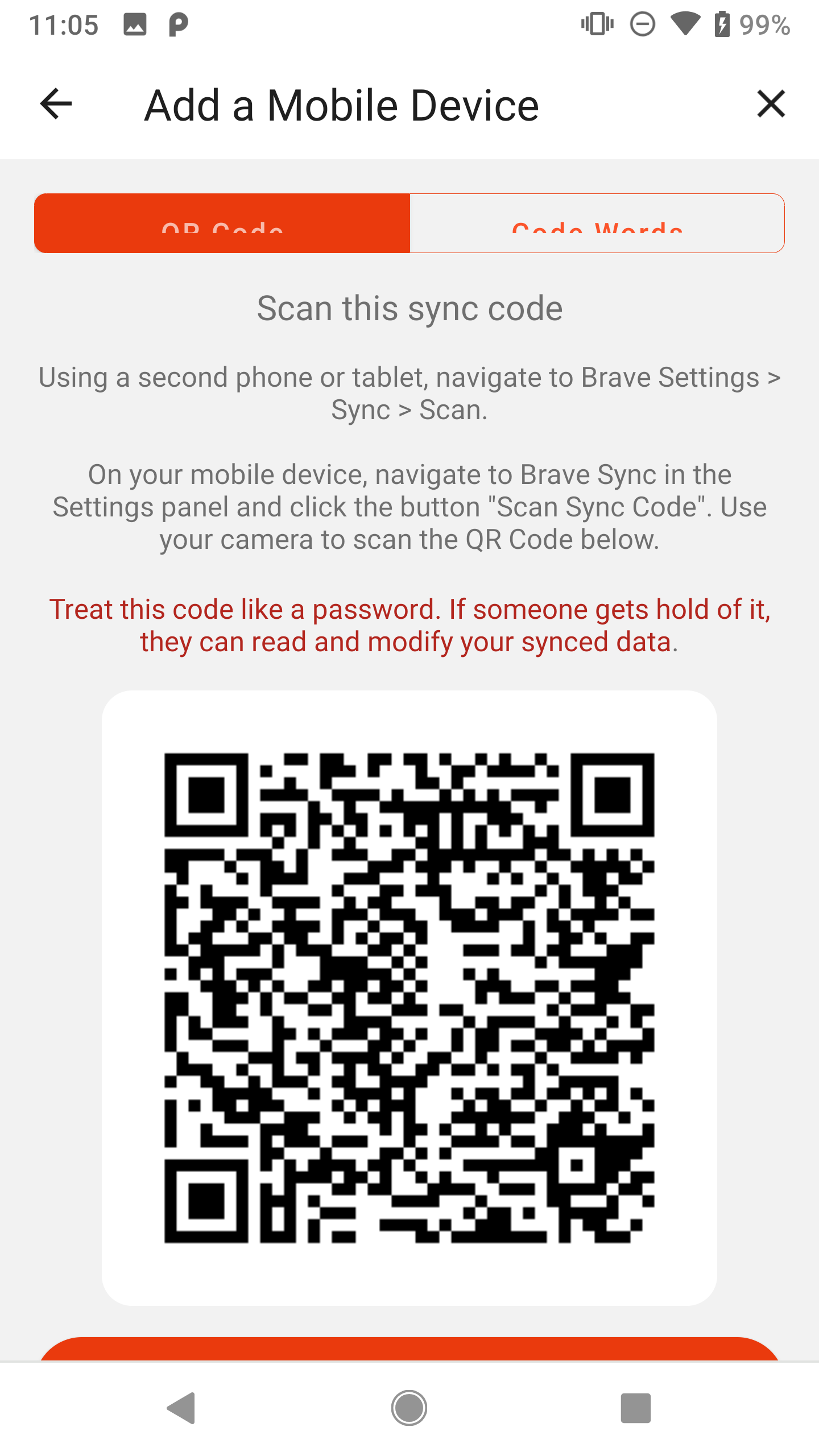 Qr Code And Code Words Headings Are Clipped On Sync Setup Screen · Issue 20140 · Bravebrave 