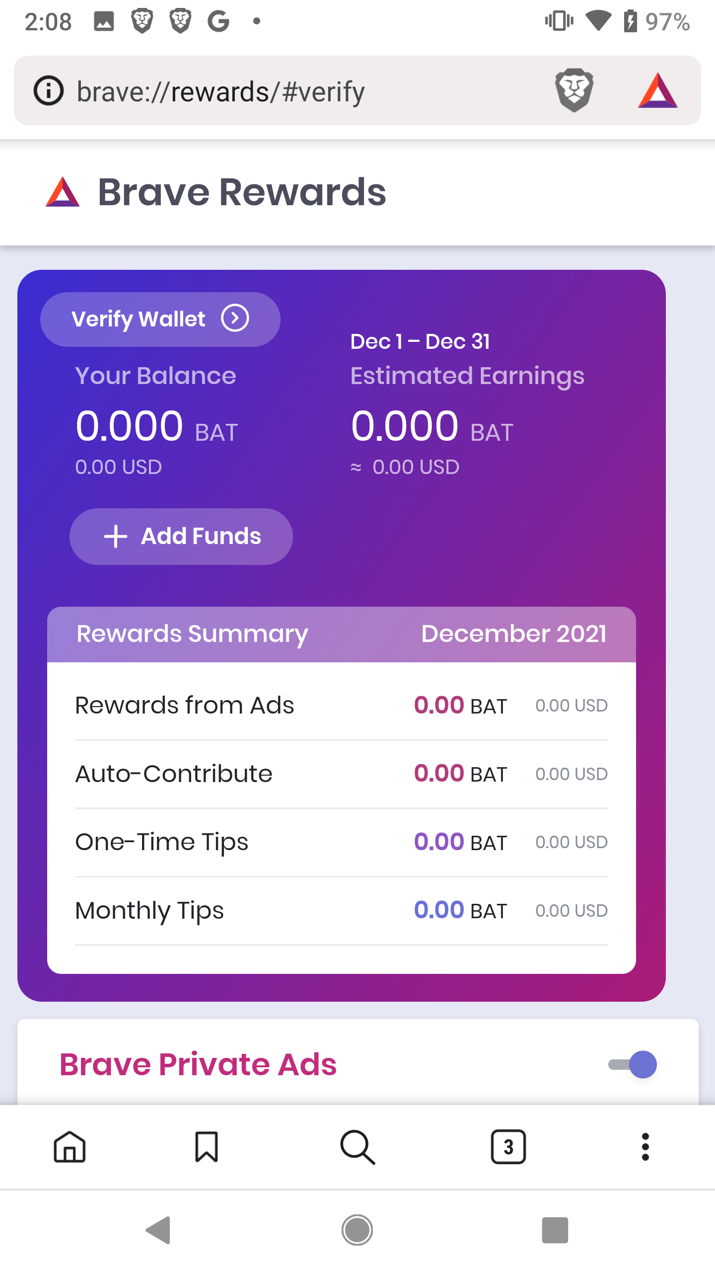 Android Verify Wallet Modal Does Not Open From Rewards Panel If Youre Already On `brave