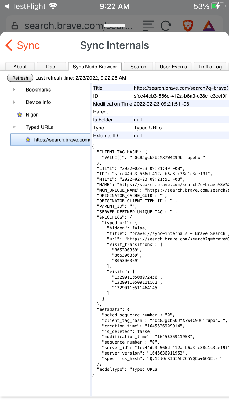 [Brave-iOS] - Sync-Internals not loading · Issue #20577 · brave/brave-browser · GitHub